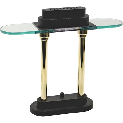 $$ Ledu Desk Lamp, Halogen, 16-1/2, Black/Brass Poles | wwmsoms