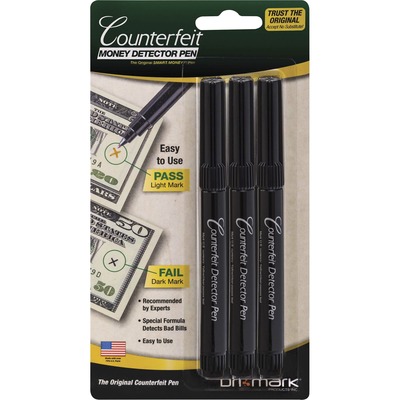 Dri Mark Counterfeit Detector Pens - Chemical - Black - 3 / Pack ...