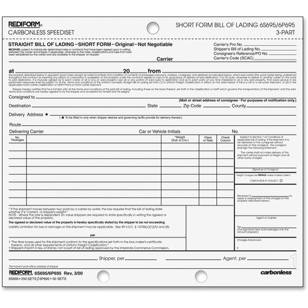 Rediform Speediset Short Form Bill Polypack