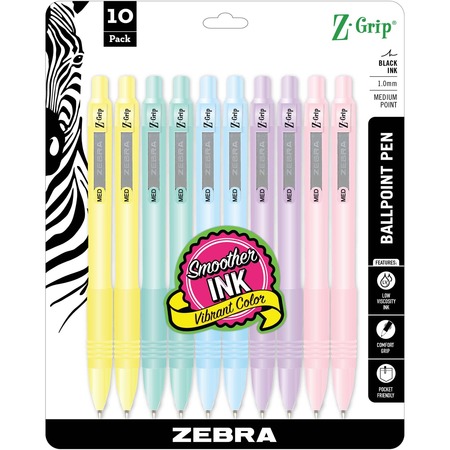 Zebra Pen Z-Grip Pastels Retractable Ballpoint Pens