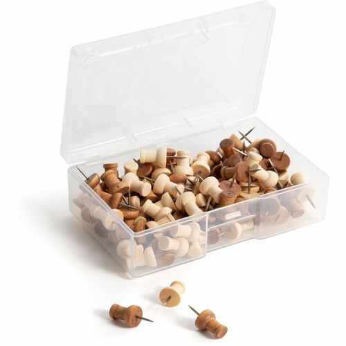 U Brands Wood Push Pins - 0.38" Shank - 0.25" Head - for Bulletin Board ...