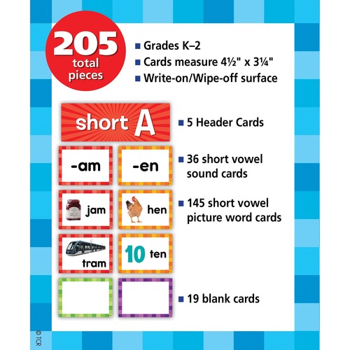 Teacher Created Resources Short Vowels Pocket Chart Cards - Skill ...