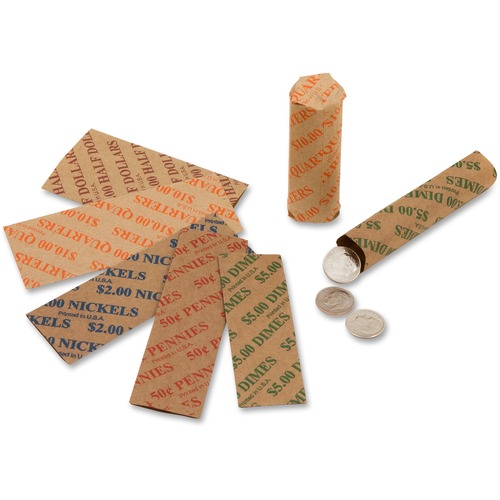 ICONEX SecurIT Color-coded Flat Coin Wrappers - Total $2.00 in 5 ...