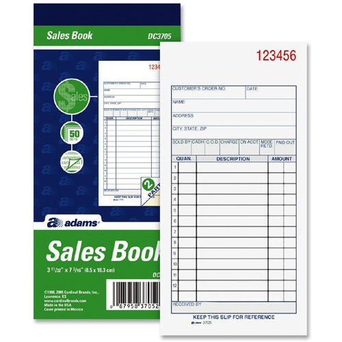 Adams Carbonless 2-part Numbered Sales Order Books - 50 Sheet(s) - 2 ...