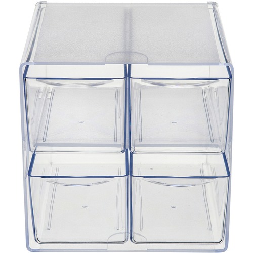 Deflecto Stackable Cube Organizer - 4 Drawer(s) - 6" Height x 6" Width ...