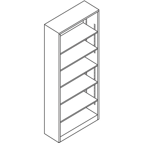 HON Brigade Steel Bookcase | 6 Shelves | 34-1/2"W | Light Gray Finish ...