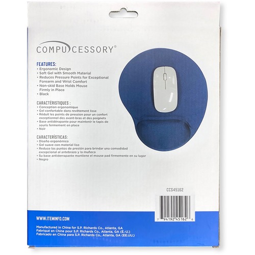 Compucessory Gel Mouse Pads - 9" Height x 10" Width x 1" Depth - Blue ...