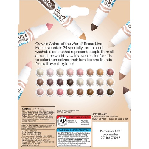 Crayola Colors Of The World Marker - Broad Marker Point - Conical ...