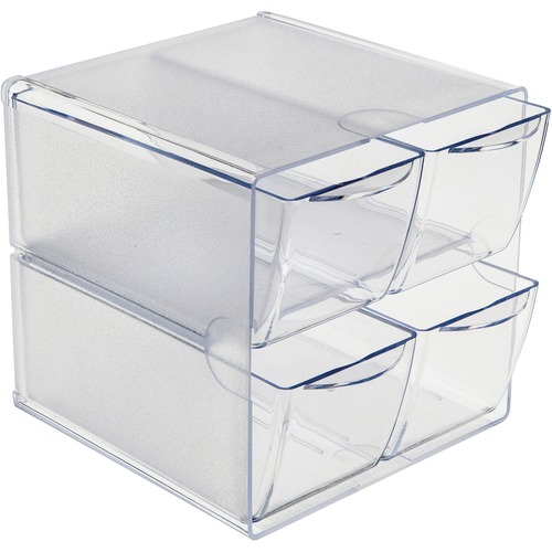 Deflecto Stackable Cube Organizer - 4 Drawer(s) - 6" Height x 6" Width ...