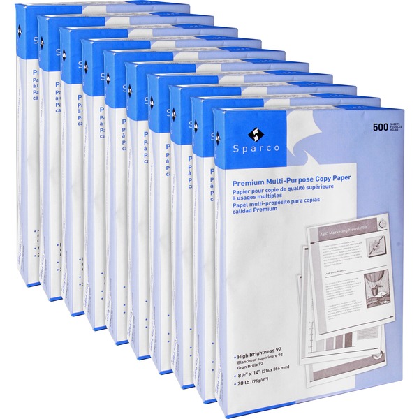 Sparco Multipurpose Copy Paper - White - 92 Brightness - Legal - 8 1/2 ...