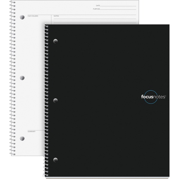 TOPS Focus Notes 1-Subject Notebook, 100 Sheets - Wirebound - Black ...