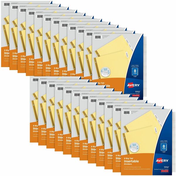 Avery® Big Tab Insertable Dividers - 192 x Divider(s) - 8 Tab(s) - 8 ...