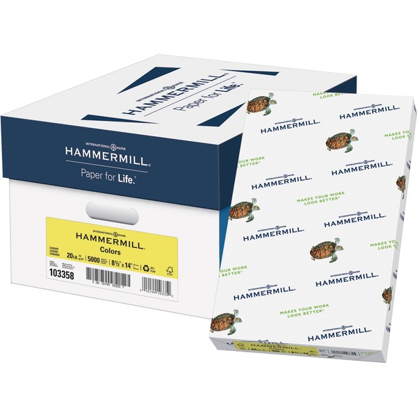 Hammermill Colors Recycled Copy Paper - Canary - Legal - 8 1/2" x 14 ...