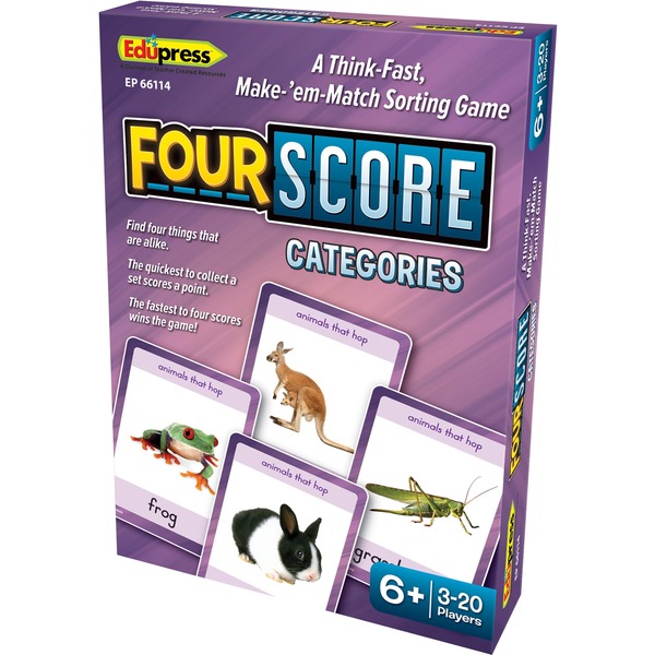 Teacher Created Resources Four Score Category Card Game - Matching - 3 ...