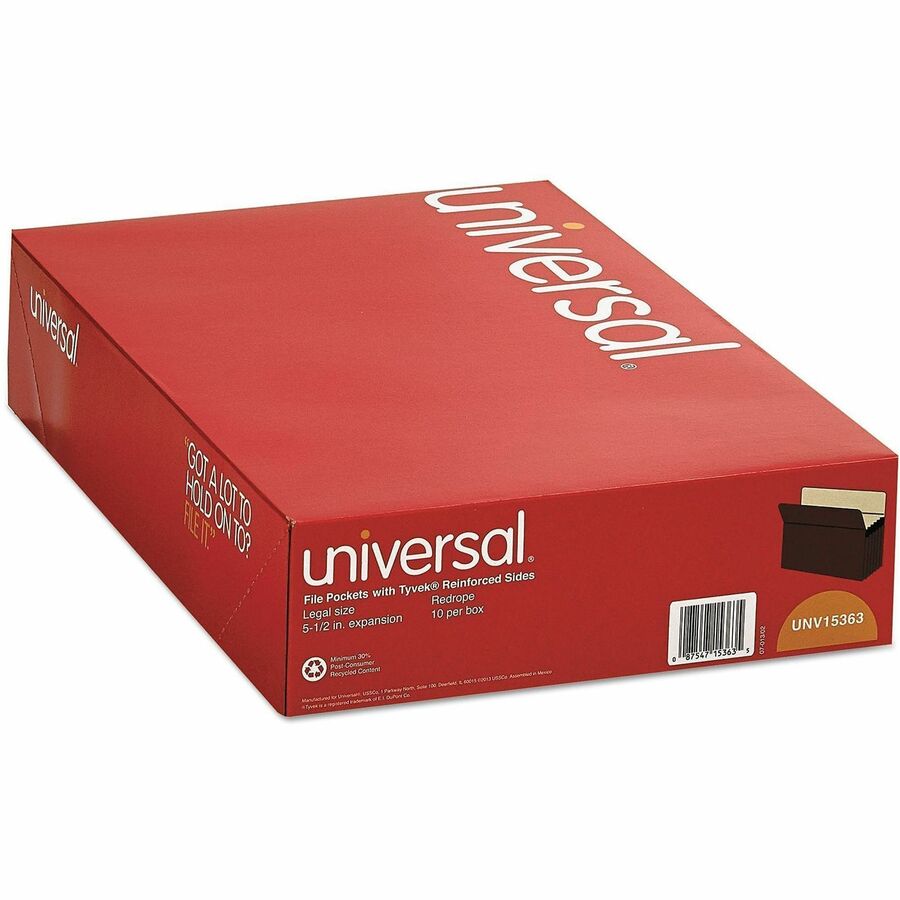 Universal Straight Tab Cut Legal Expanding File - 8 1/2" x 14 ...