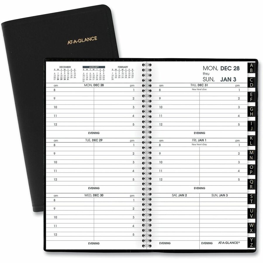 At-A-Glance 2026 Refillable Weekly Appointment Book Planner" , Black ...