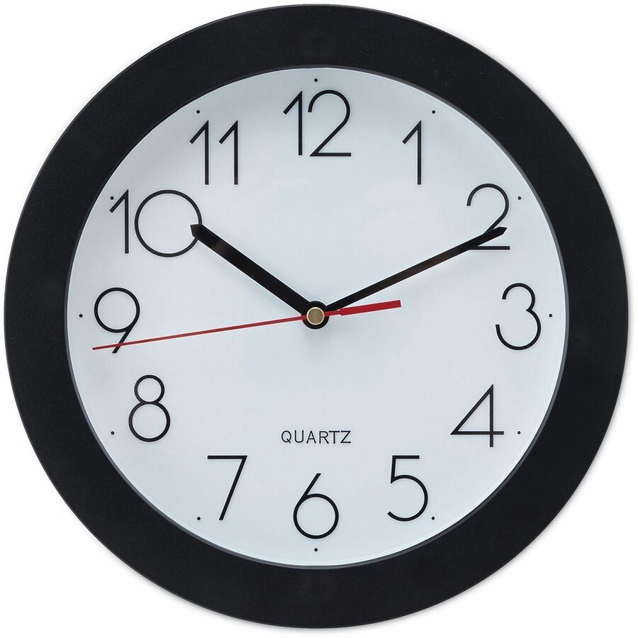 Universal Round Wall Clock - Analog - Quartz - White Main Dial - Black ...