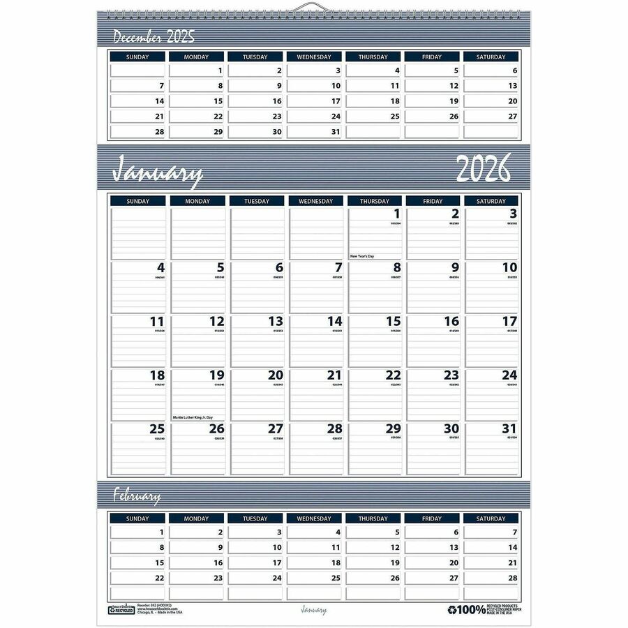 House of Doolittle Bar Harbor Triple Month Wall Calendars - Julian ...