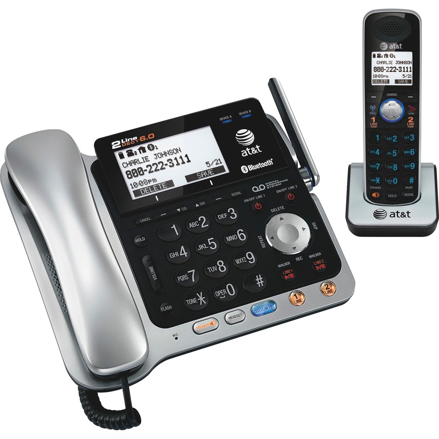 ATTTL86109 AT&T® TL86109 Two-Line DECT 6.0 Phone System with B - Zuma