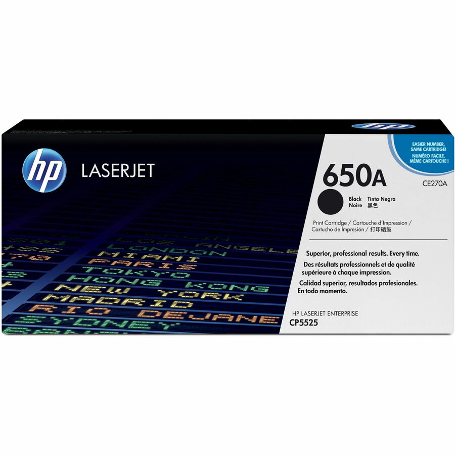 HP 650A (CE270A) Original Laser Toner Cartridge - Single Pack - Black ...