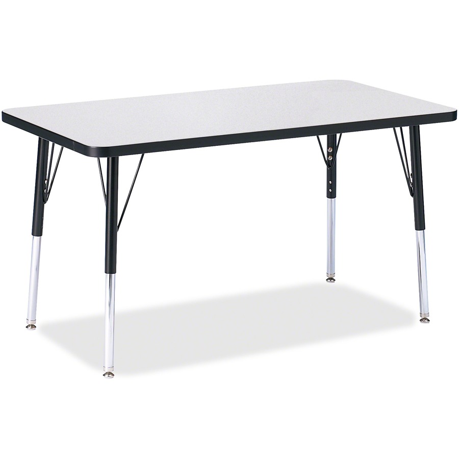 Jonti-Craft Berries Adult Height Color Edge Rectangle Table - Black ...