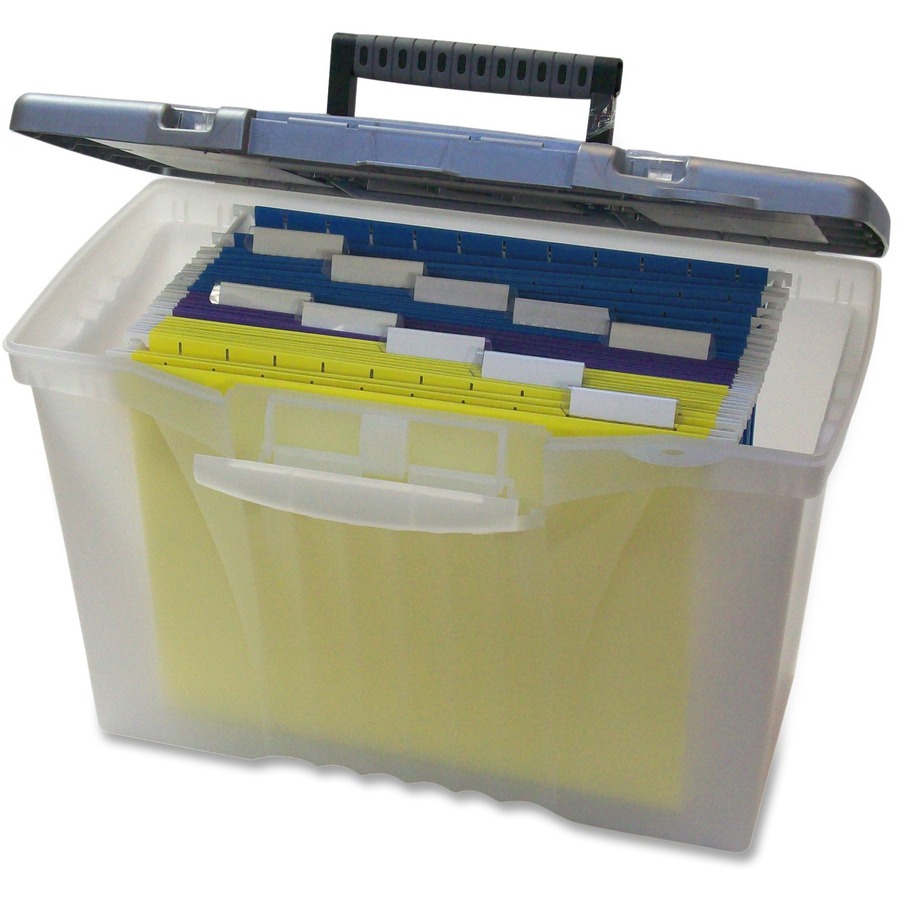 Storex Plastic Portable File Box - Internal Dimensions: 14.50" Width x ...