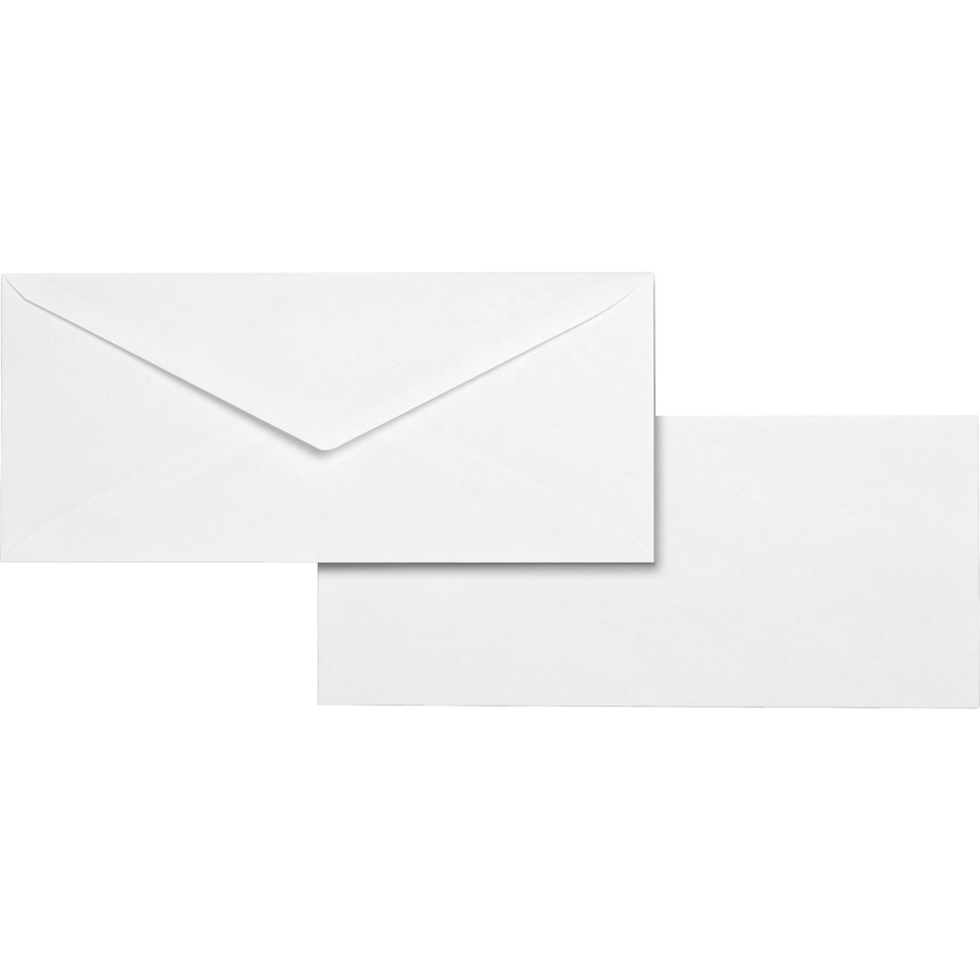 Business Source No. 10 White Wove V-Flap Business Envelopes (BSN04467 ...