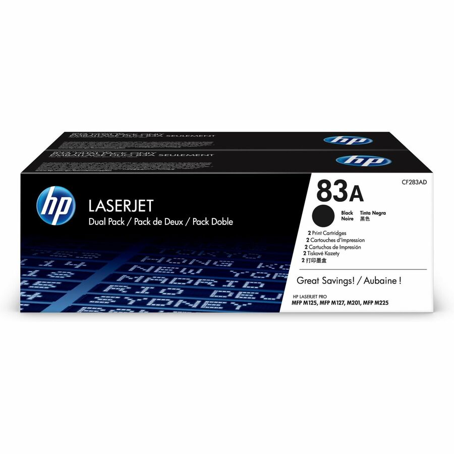 HP 83A (CF283AD) Original Laser Toner Cartridge - Dual Pack - Black - 2 ...