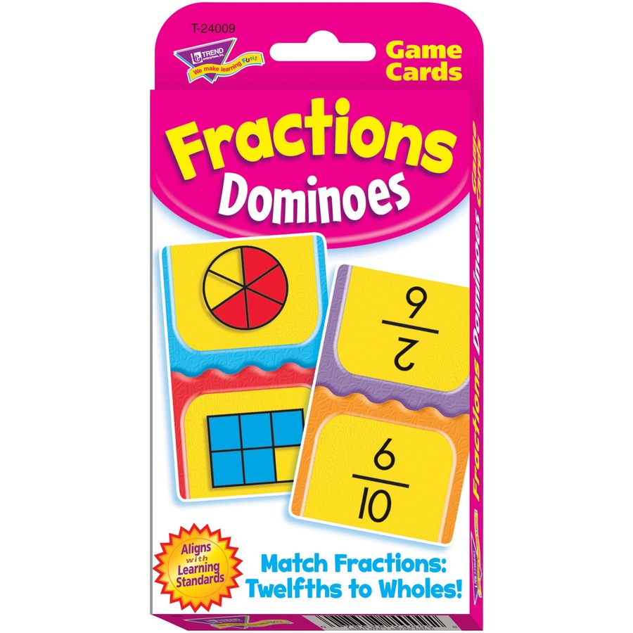Trend Fractions Dominoes Challenge Cards Game - Theme/Subject: Learning ...