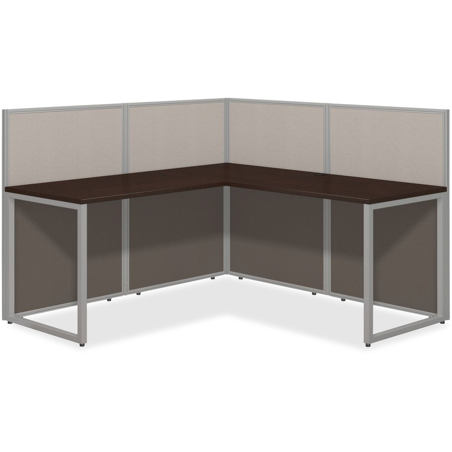 bbf 60W L Desk Open Office - Thermofused Laminate (TFL) L-shaped, Mocha ...