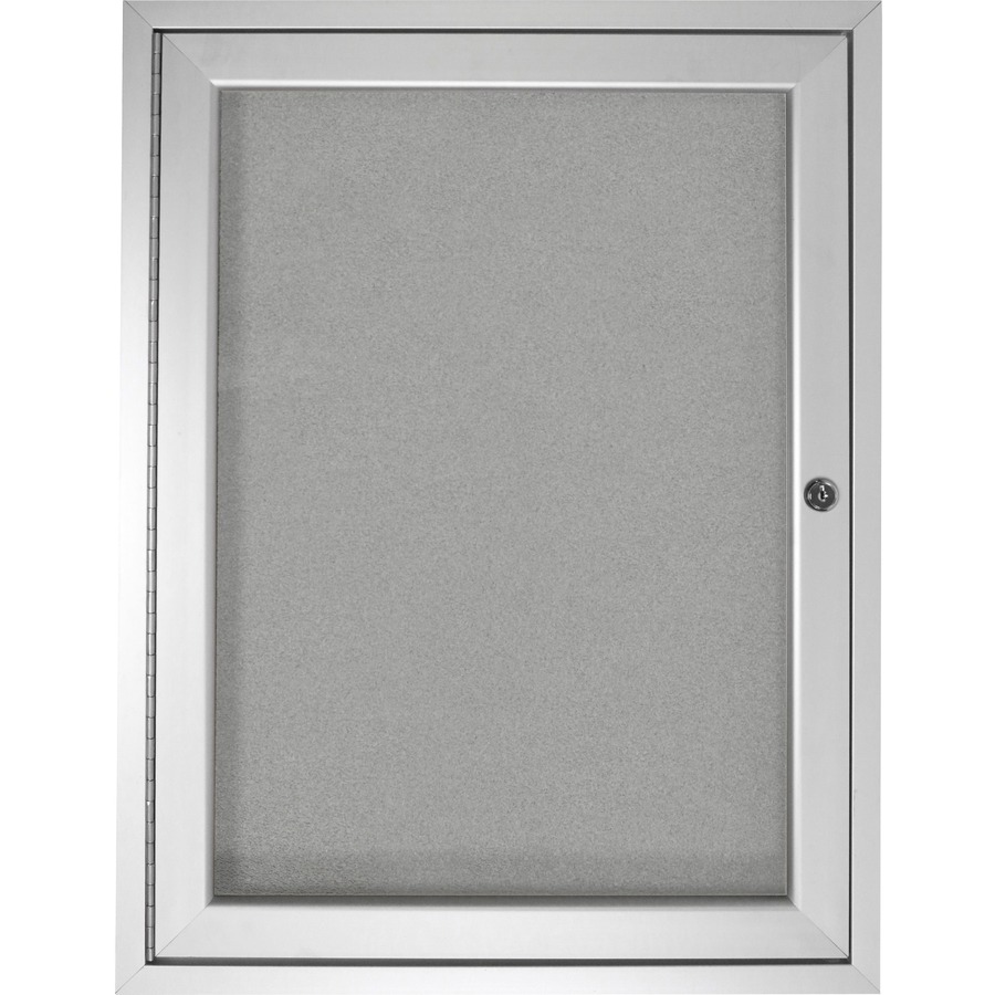 Ghent 1 Door Enclosed Vinyl Bulletin Board with Satin Frame - 24" Board ...