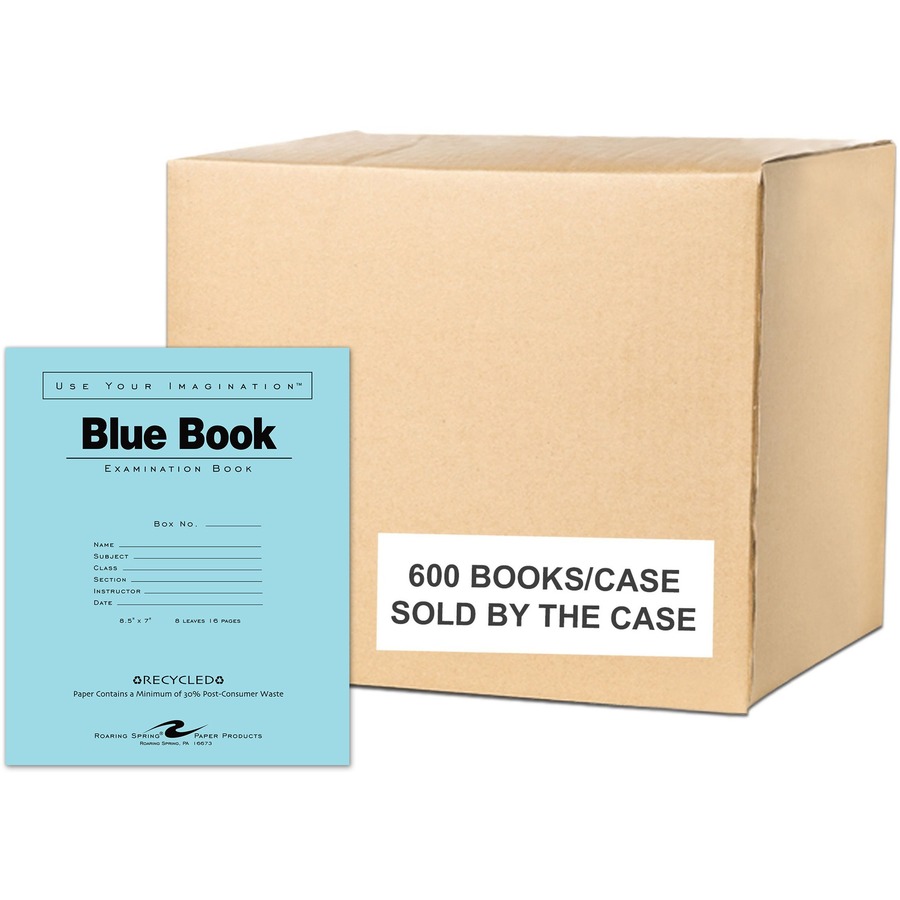 Roaring Spring Blue Examination Book - 8 Sheets - 16 Pages - Printed ...