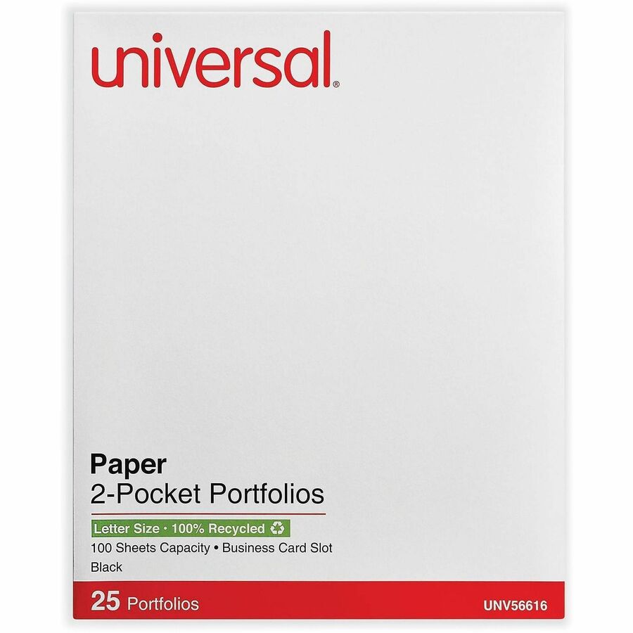Universal Pocket Folder - 11" x 8 1/2" - 2 Inside Front & Back Pocket(s ...