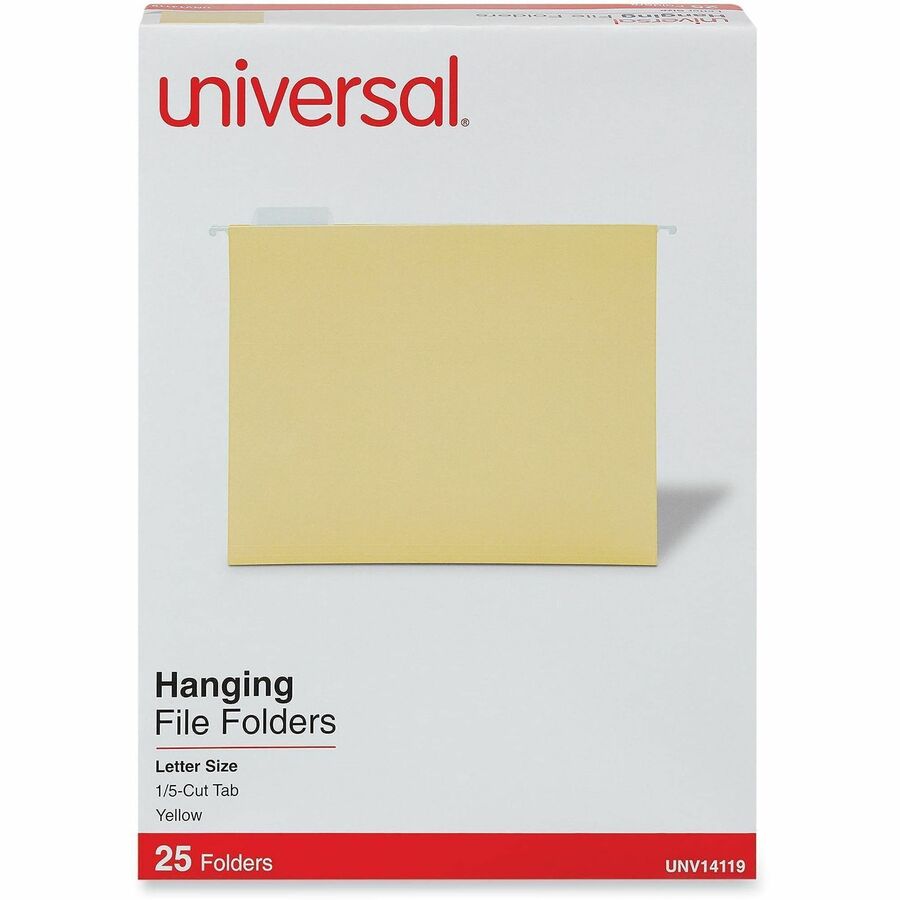 Universal 1/5 Tab Cut Letter Hanging Folder - 8 1/2" x 11" - Assorted ...