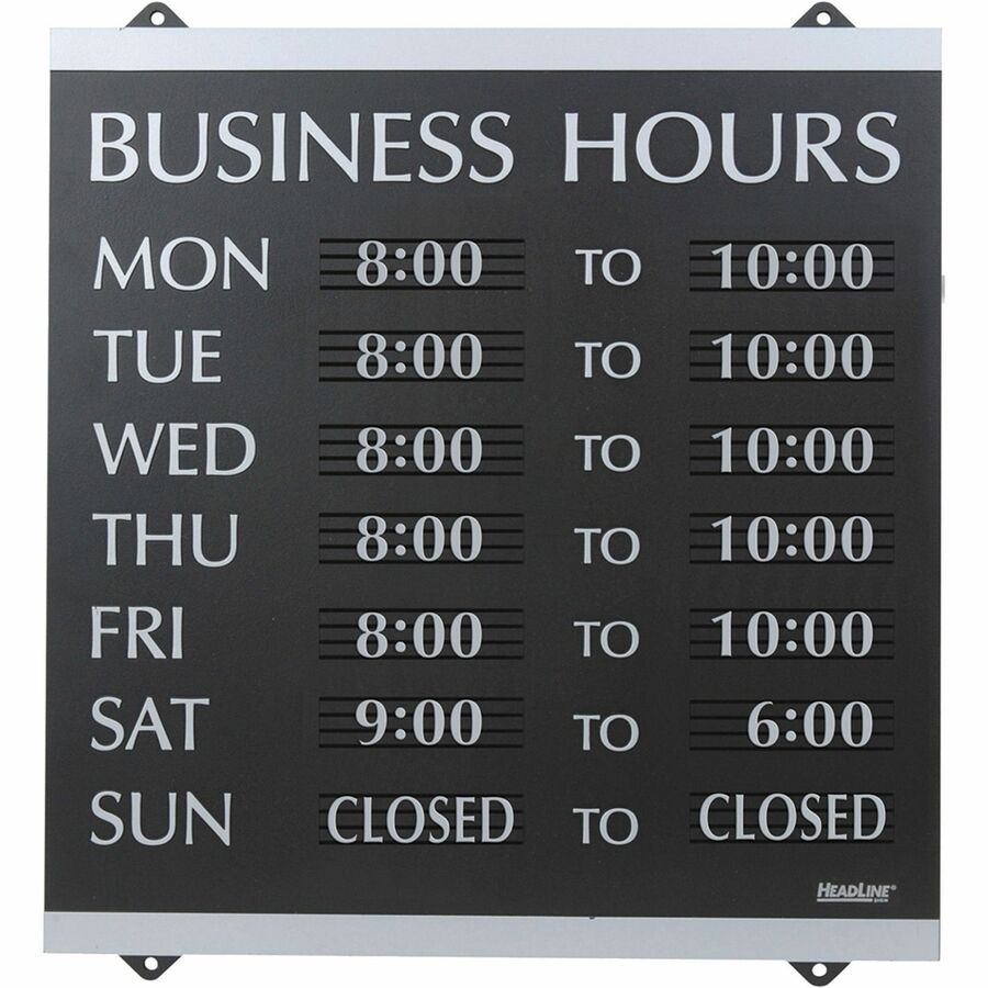 Headline Signs Business Hours Sign