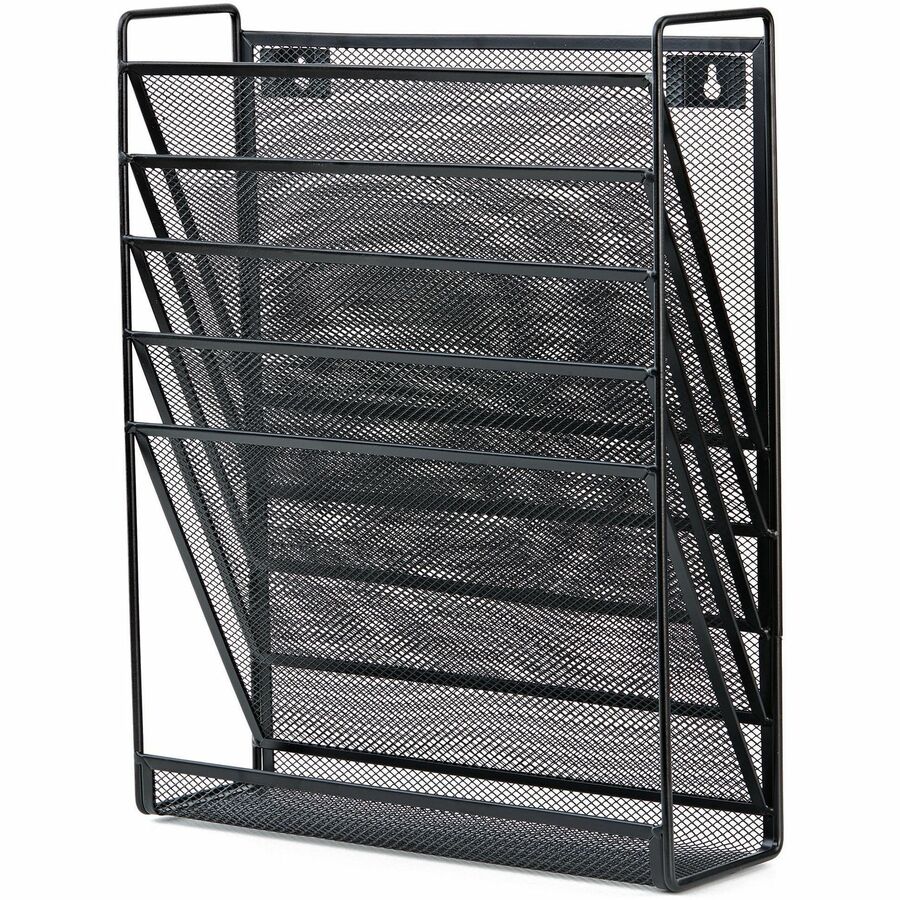 Lorell 5-Pocket Wall File - 5 Pocket(s) - Black - Steel Mesh - 1 Each ...