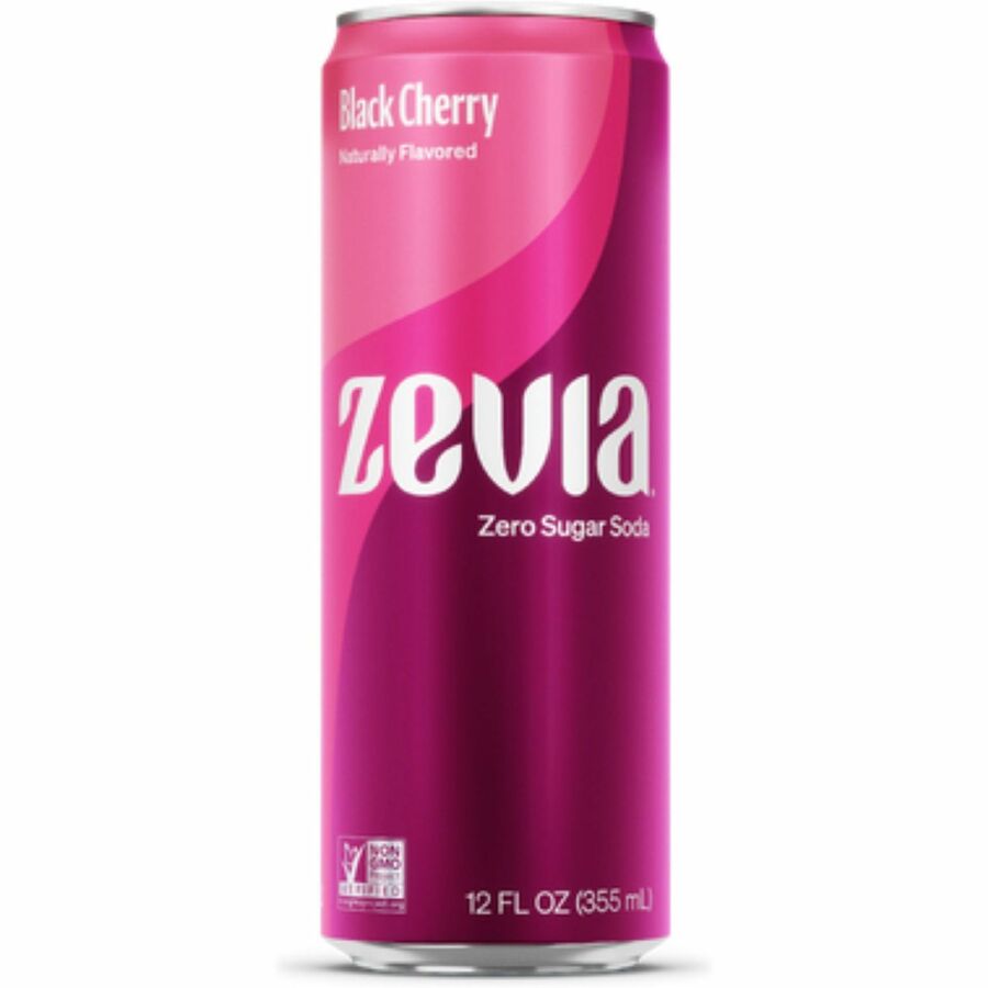 Zevia Zero Sugar Soda - Ready-to-Drink - Sugar Free - 12 fl oz (355 mL) - Black Cherry - 12 ...