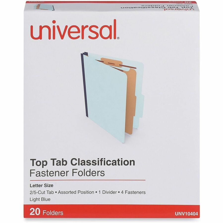 Universal 2/5 Tab Cut Letter Classification Folder - 8 1/2" x 11" - 1 3 ...