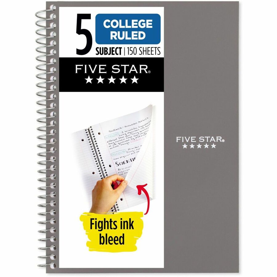 Mead College Ruled Notebook - 5 Subject(s) - 150 Sheets - Spiral ...