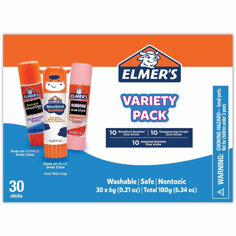 Elmer's BlooStick Buddies, Disappearing Purple and Scented Glue Stick ...