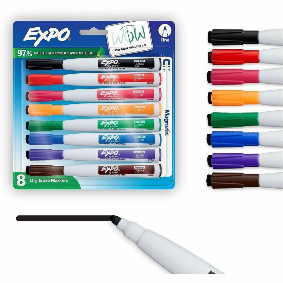 Expo Eraser Cap Fine Magnetic Dry Erase Markers