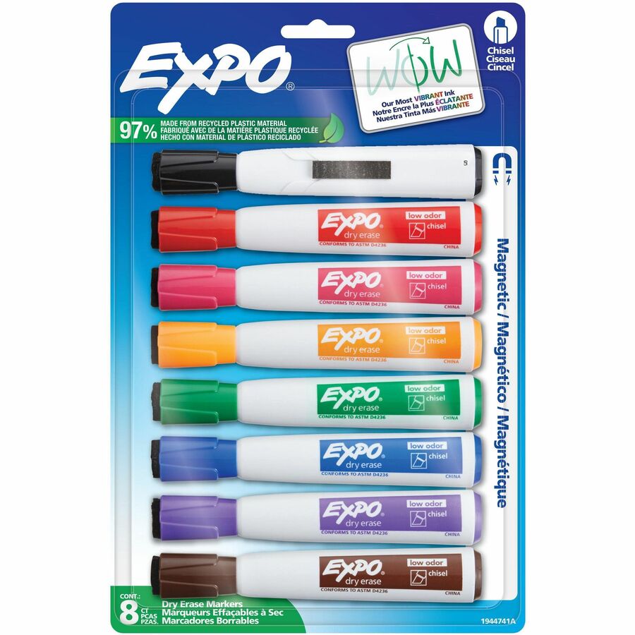Expo Magnetic Dry-erase Marker - Chisel Marker Point - Erasable ...