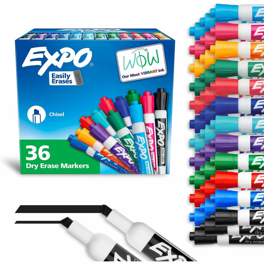 Expo Low-Odor Dry Erase Chisel Tip Markers