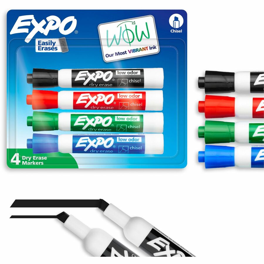 Expo Dry Erase Markers - Chisel Marker Point - Erasable - Assorted Ink ...