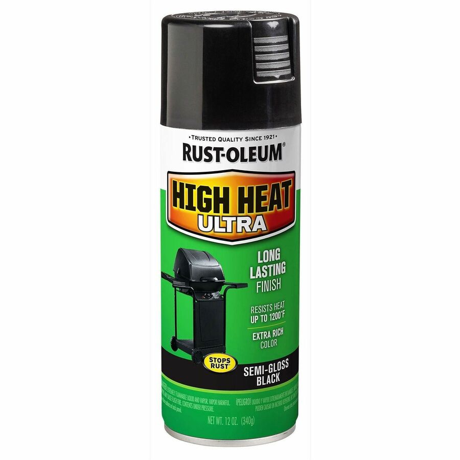 Rust-Oleum High-Heat Spray Paint - Semi-gloss - Black - 12 oz - 1 Each ...