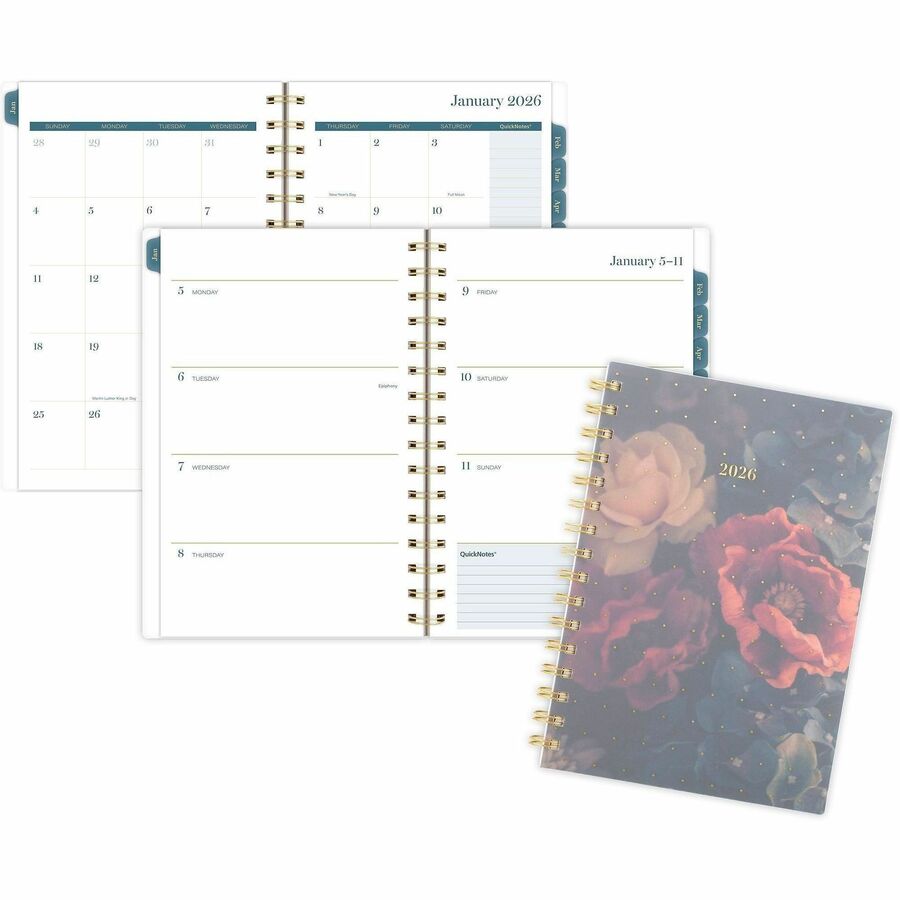 At-A-Glance Midnight Garden Weekly Monthly Planner - Weekly, Monthly ...