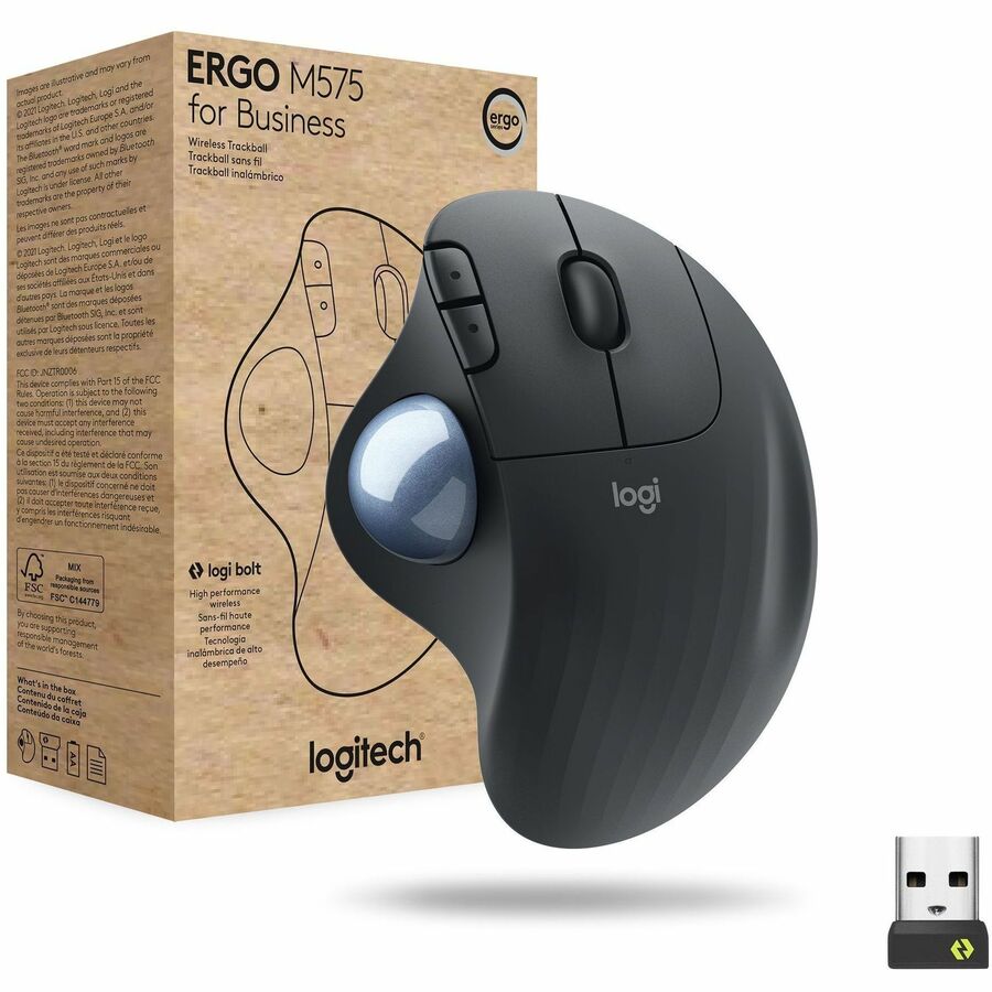 Logitech ERGO M575 Wireless Trackball Mouse for Business - Ergonomic ...