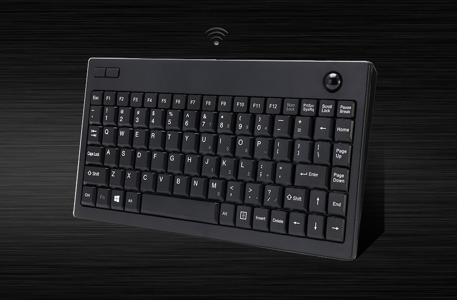 Adesso WKB-3100UB Wireless Mini Trackball Keyboard, USB, 87 Keys ...