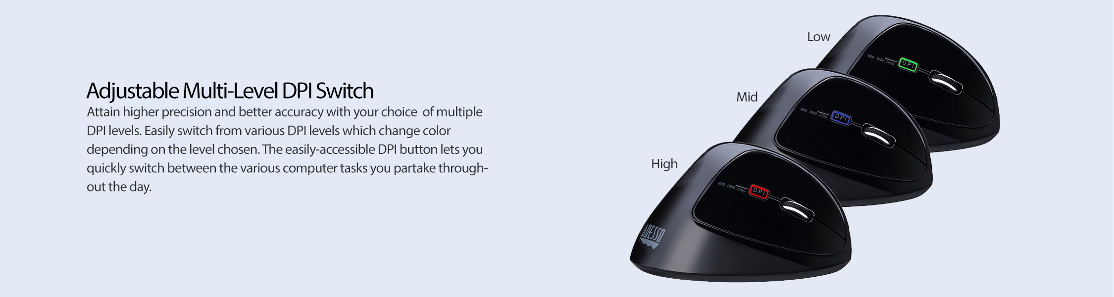 Adesso IMOUSE E30 iMouse E30 - 2.4 GHz Wireless Vertical Programmable ...