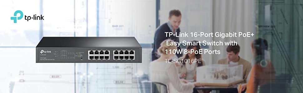 TP-Link TL-SG1016PE 16-Port Gigabit Easy Smart PoE Switch with 8-Port – Network Hardwares